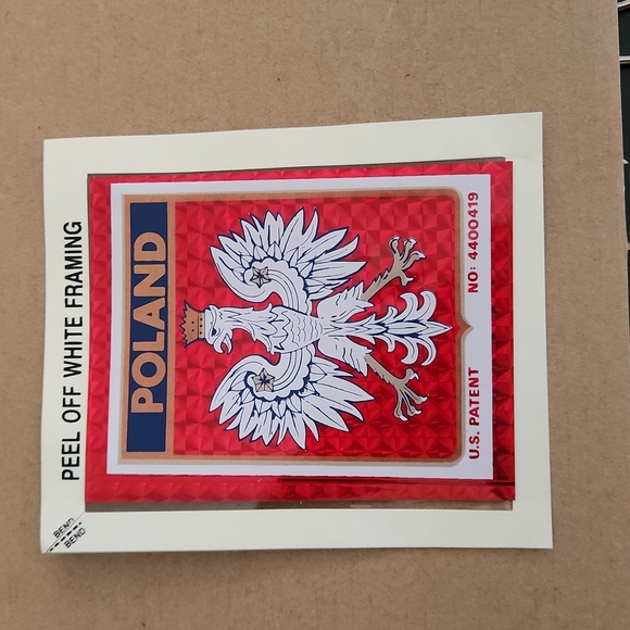 Other | Vintage Poland Eagle Crest Reflective Flag Sticker 2 Sided ...